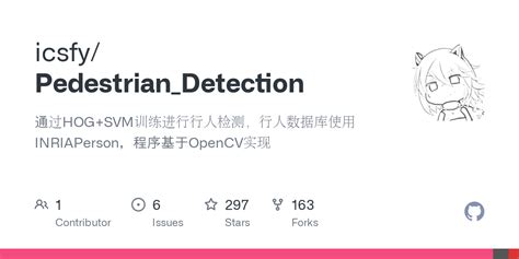 github icsfy pedestrian detection 通过hog svm训练进行行人检测，行人数据库使用