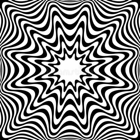 Abstract Op Art Wavy Lines Pattern With 3d Illusion Effect Stock Vector