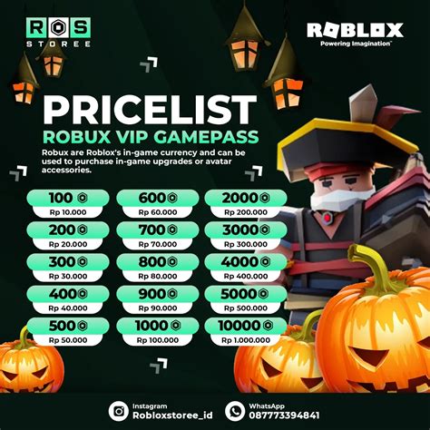 Robux Storee Price List Harga Roblox Robux Vip Terbaru 📌pricelist