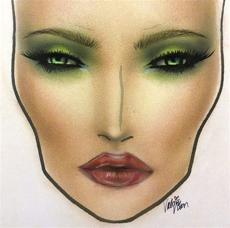 Green Eyeshadow Face Chart Nostril Hoop Ring Septum Ring Nose Ring
