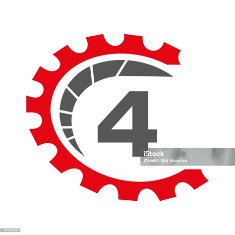 편지 4 개념에 자동차 엠블럼 자동차 수리 엠블럼 유형 및 정비사 기호 벡터 템플릿 개념에 대한 스톡 벡터 아트 및 기타 이미지