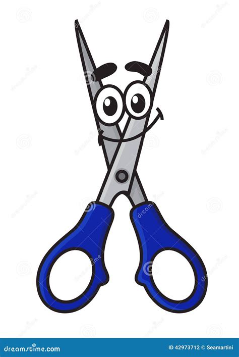 Cute Cartoon Character Of Sharp Scissors Stock Vector Illustration Of Metal Equipment 42973712