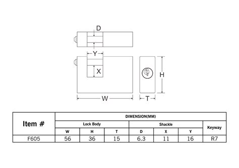 Federal Lock Rectangular Solid Brass Padlock 56mm F605 Series