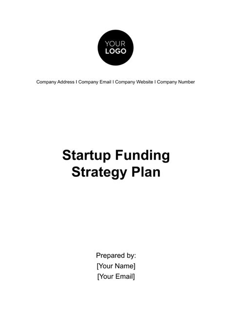 Free Startup Funding Strategy Plan Template To Edit Online