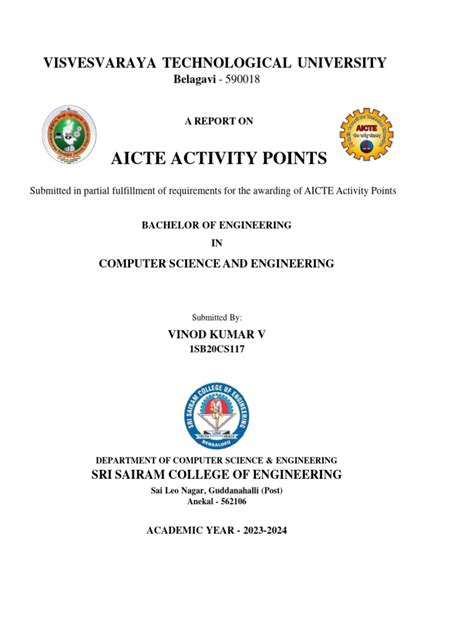 Aicte Activity Points Report Pdf