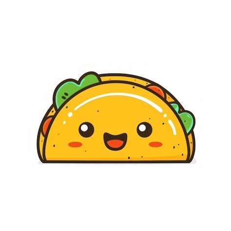Cute Taco Icon Food Premium Ai Generated Image