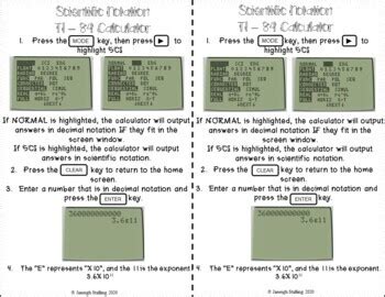 Scientific Notation Using A Calculator Handout Notes TI And TI Nspire