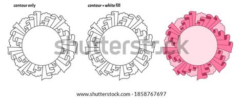 Set Cute Round Frame Templates Textile Stock Vector Royalty Free
