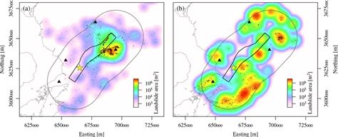 Spatial Distribution Of Landslides A Coseismic Landslides The Total