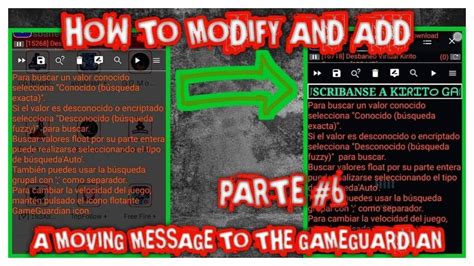 #6 HOW TO MOD GAMEGUARDIAN - COMO MODIFICAR Y AGREGAR UN MENSAJE EN MOVIMIENTO AL GAMEGUARDIAN ...