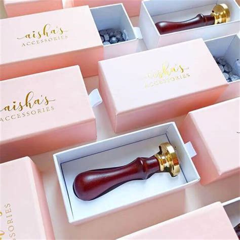 Customized Seal Stamp Packaging Boxes Aisha Packfancy