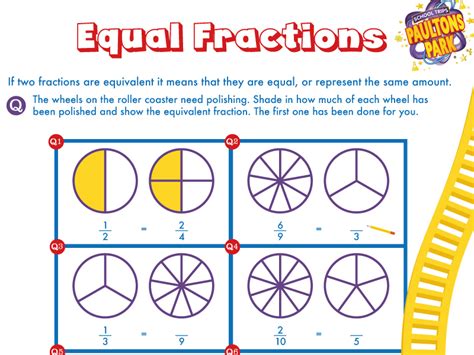 Paultons Park Maths Equivalent Fraction Yr45 Teaching Resources