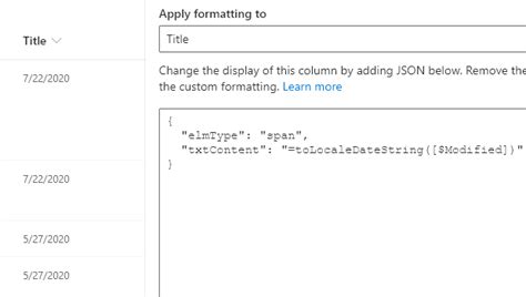 Tolocaledatestring Not Working In Json List View Formatting · Issue