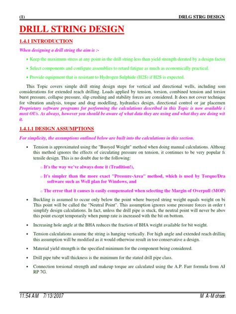 Drill String Design Pdf Strength Of Materials Fatigue Material