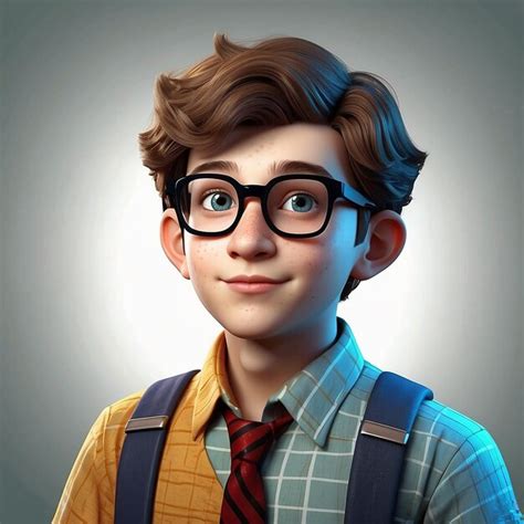 3d Illustration Of Nerd Boy Posing Premium Ai Generated Image