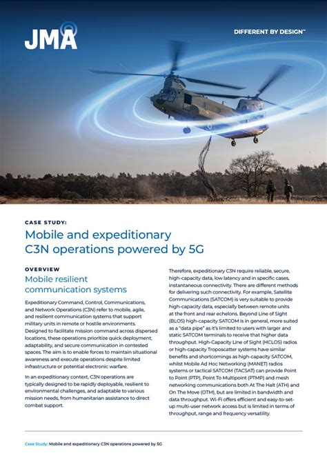 Mobile And Expeditionary C3n Operations Powered By 5g Wireless