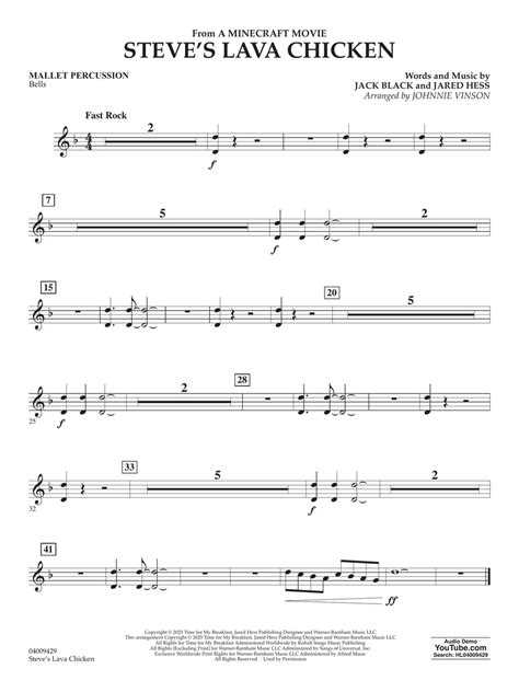 Steves Lava Chicken From A Minecraft Movie Mallet Percussion By Johnnie Vinson Concert