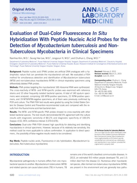 Pdf Evaluation Of Dual Color Fluorescence In Situ Hybridization With Peptide Nucleic Acid