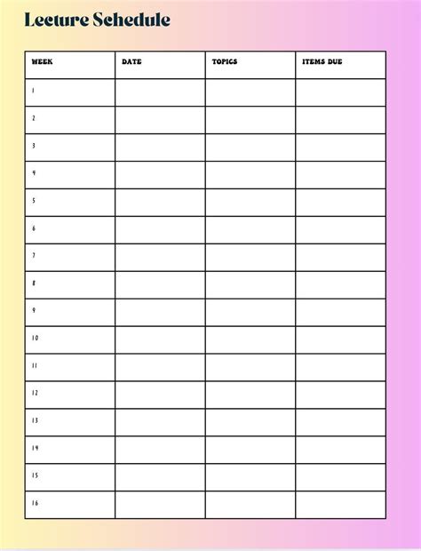 Lecture Tracker Assignment Tracker School College Tracker Etsy