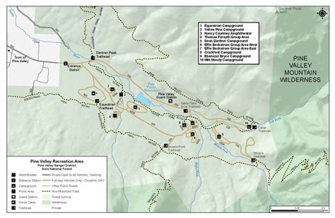 Map Of Pine Valley Mountain Wilderness