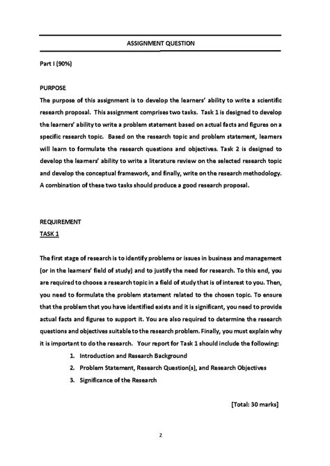 Research Methodology Assignment Analysis 2 Assignment Question Part