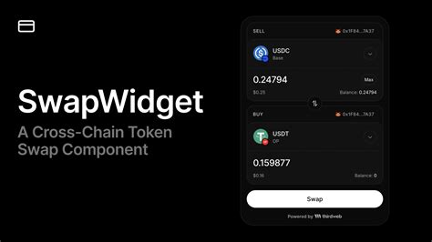 Introducing Swapwidget A Cross Chain Token Swap Component