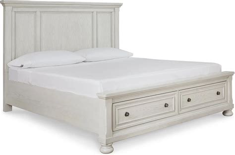 Robbinsdale Queen Panel Storage Bed In Antique White By Ashley