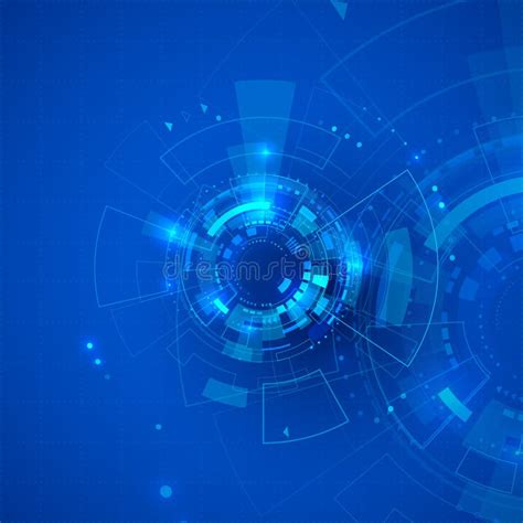 Abstract Sci Fi Futuristic Background Technology Illustration With Hud Elements Stock Vector