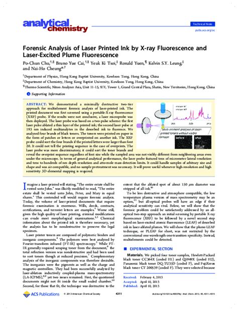 Pdf Forensic Analysis Of Laser Printed Ink By X Ray Fluorescence And
