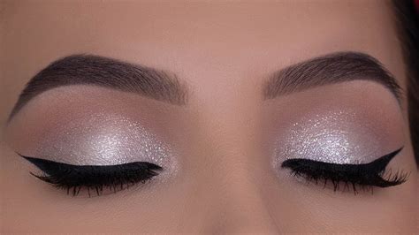 White Glitter Eye Makeup
