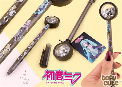 Buy Hatsune Miku Vocaloid Pen With Sequin Topper Black At Tofu Cute