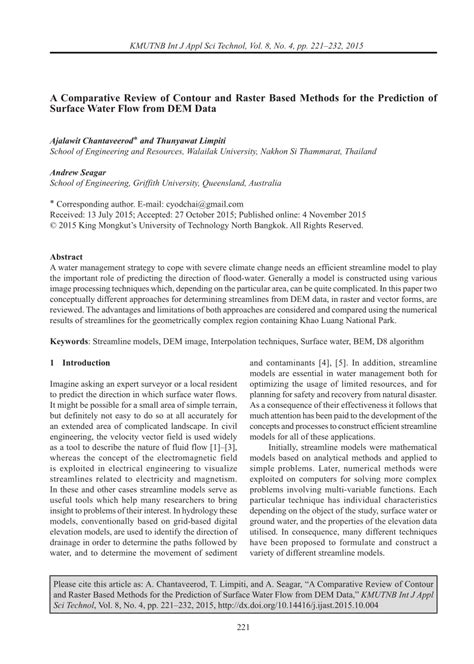 pdf a comparative review of contour and raster based methods for the