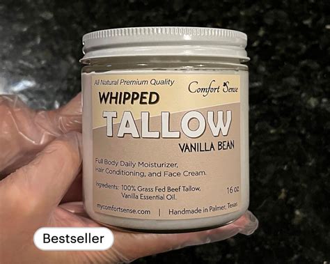 Vanilla Bean Whipped Tallow Grass Fed Beef Tallow Moisturizer Skin
