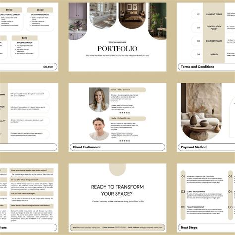 Interior Design Project Proposal And Mood Board Canva Template