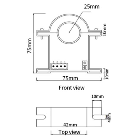 Sensor De Corriente 0 A 50a Ac Núcleo Partido 0 A 5v