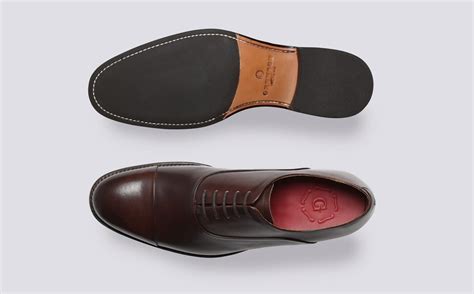 Bert Mens Shoes In Dark Brown Leather Grenson