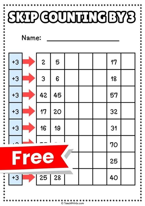 Skip Counting By 3 Worksheets Free Printable Pdfs Teach Prints