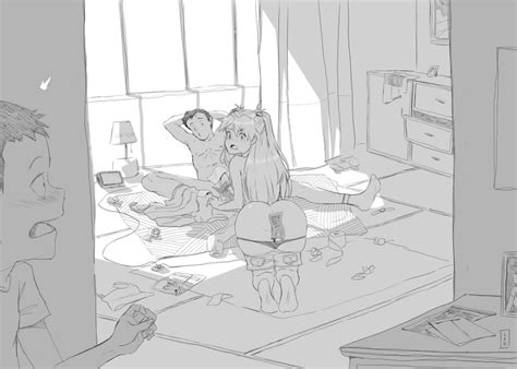 Rule 34 Ass Asuka Langley Sohryu Grey Background Highres Long Hair