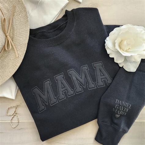 Mama Keepsake Sweatshirt With Puff Embossed Lettering And Personalized