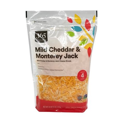 365 By Whole Foods Market Shredded Mild Cheddar And Monterey Jack Cheese