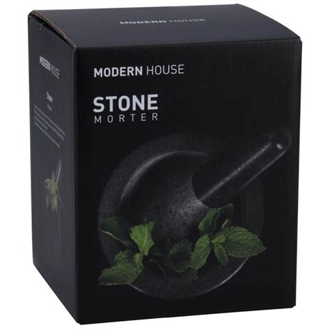 Modern House Stone Morter Svart Tilbords