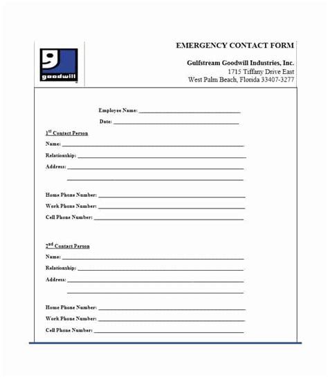 Personnel Emergency Contact Form