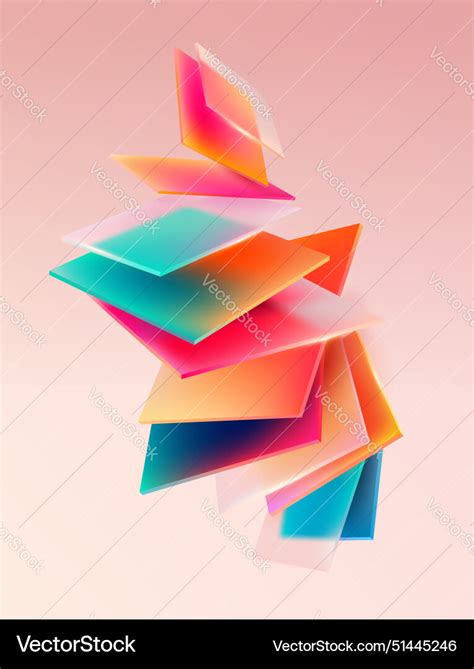 Colored Translucent Squares And Rectangles 3d Vector Image