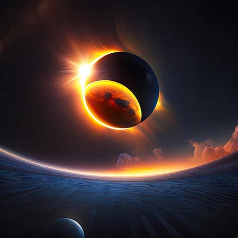 premium photo solar eclipse abstract space wallpaper 3d illustration