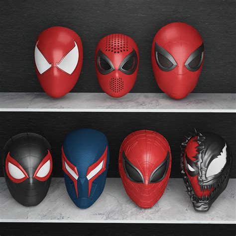 Set Of Spider Man Masks For 3d Print Spiderman Helmet 3d Stl Model