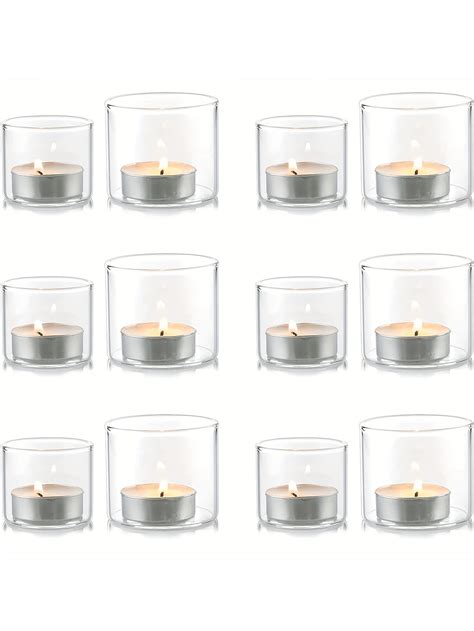 12 Piece Set Glass Tea Light Candle Holder Crystal Glass Votive Candle Holder Floating Tea