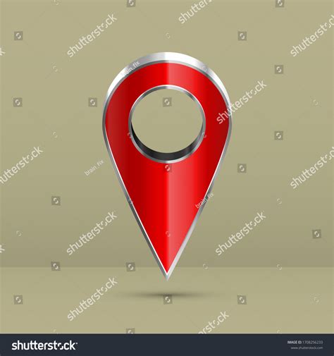 Realistic D Pointer Map Red Map Stock Vector Royalty Free Shutterstock
