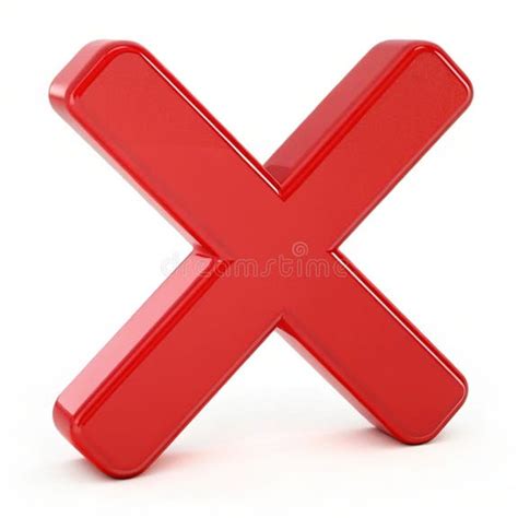 Glossy Red X Mark Symbol Of Cancellation Or Rejection Stock