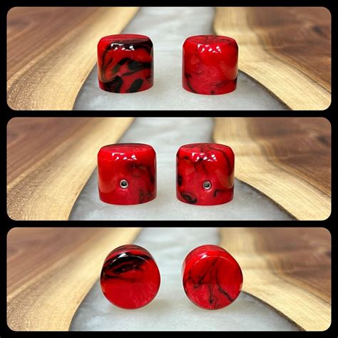 Custom Vampire Red Guitar And Bass Volume Knob Set Tactical Black