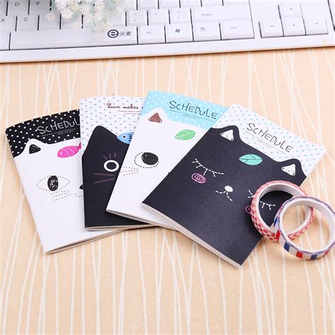 Cute Mini Cat Style Filofax Notebook Students Diar Grandado